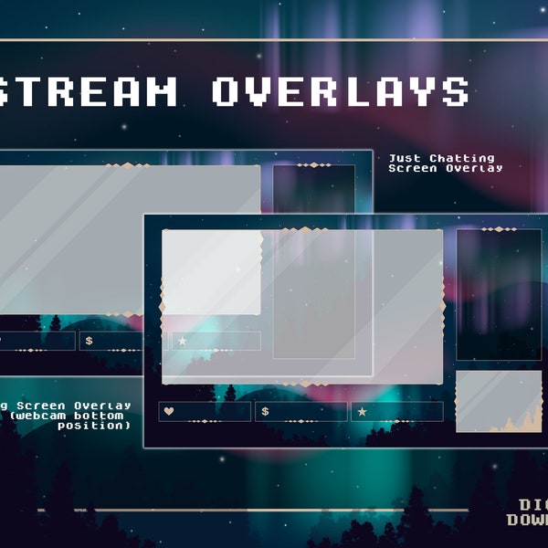 Twitch Overlay Northern Lights - Etsy