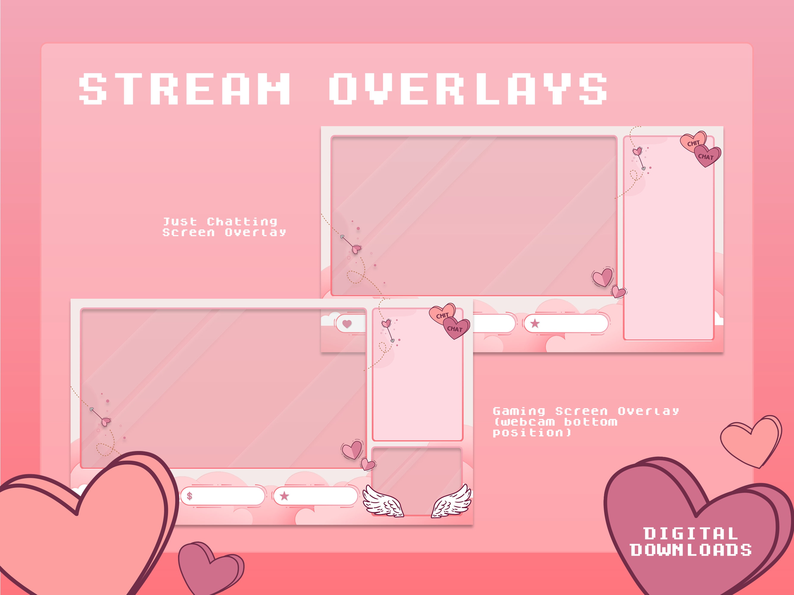 Cupid's Arrow Complete Twitch Stream Overlay Pack Animated stream ...