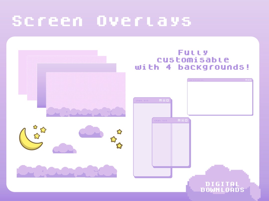 Customisable Twitch Streaming Overlays | Pastel Purple | Gaming ...