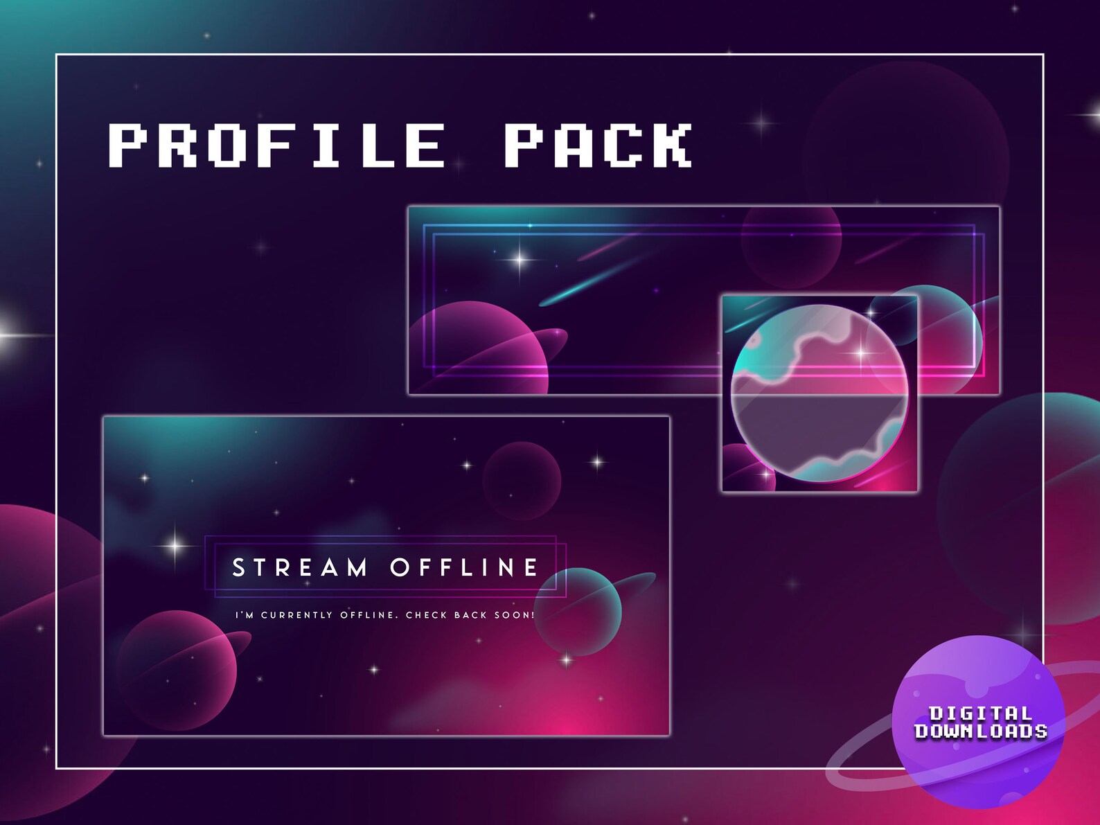 Supernova Galaxy Complete Twitch Stream Overlay Pack Animated ...