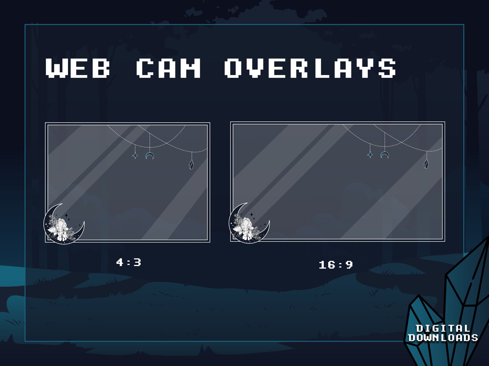 Dark Enchanted Forest Complete Twitch Stream Overlay Pack Animated ...