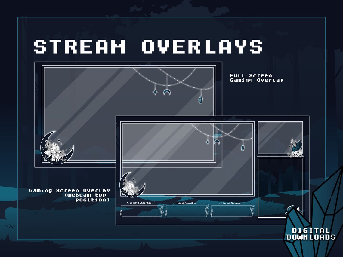 Dark Enchanted Forest Stream Overlays Twitch X 4 Gaming - Etsy