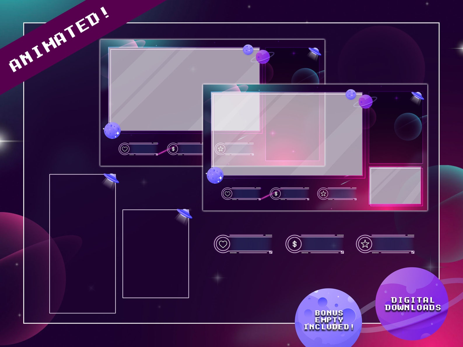 Supernova Galaxy Complete Twitch Stream Overlay Pack Animated ...