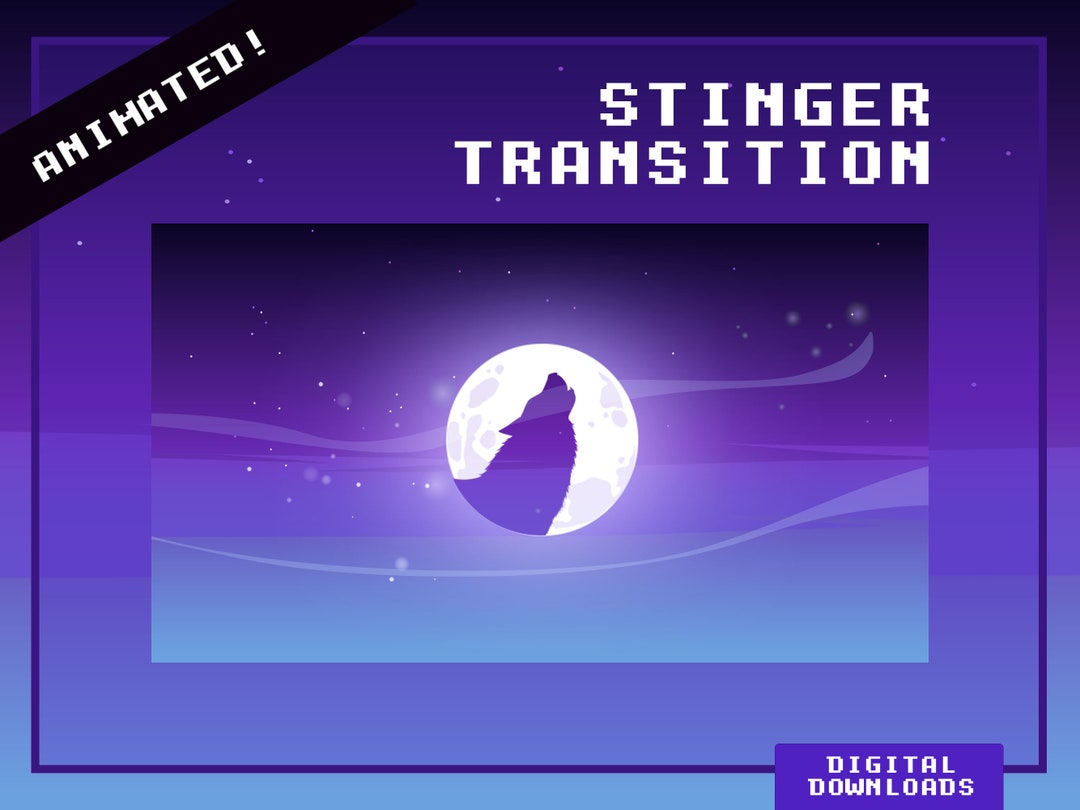 Full Moon Wolf Animated Twitch Stinger Transition | Stream Transition ...