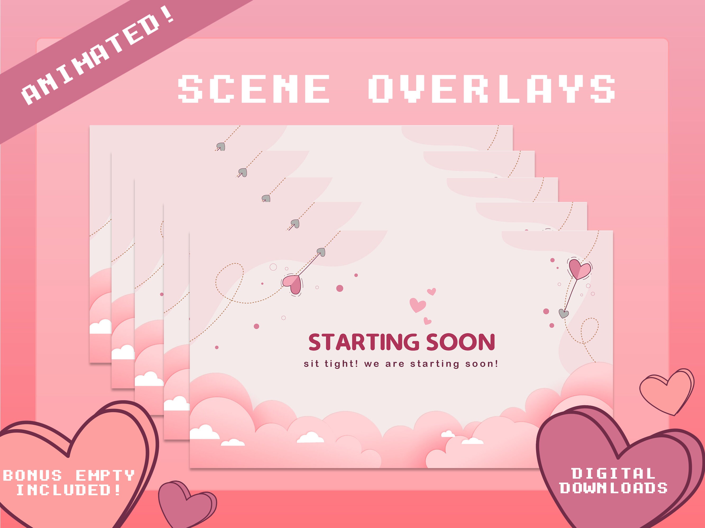 Cupid's Arrow Complete Twitch Stream Overlay Pack Animated stream ...