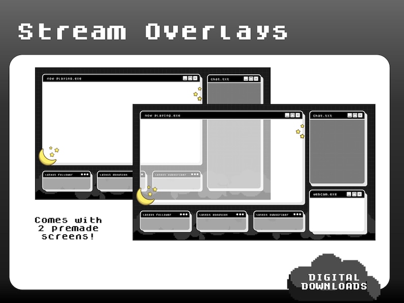 Customisable Twitch Streaming Overlays Dark Mode Gaming Overlays Just ...