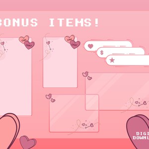 4 X Twitch Streaming Overlays | Cupid's Love/ Arrows | Gaming Overlays ...