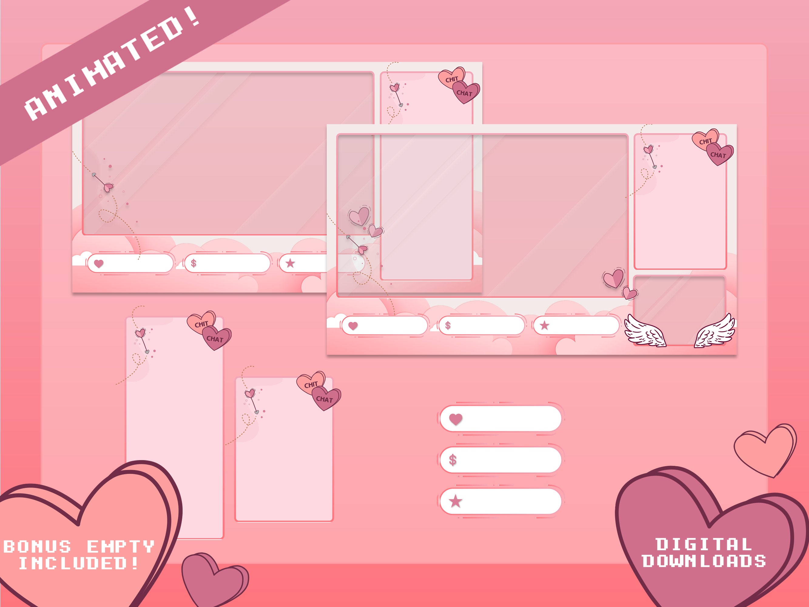 Cupid's Arrow Complete Twitch Stream Overlay Pack Animated stream ...
