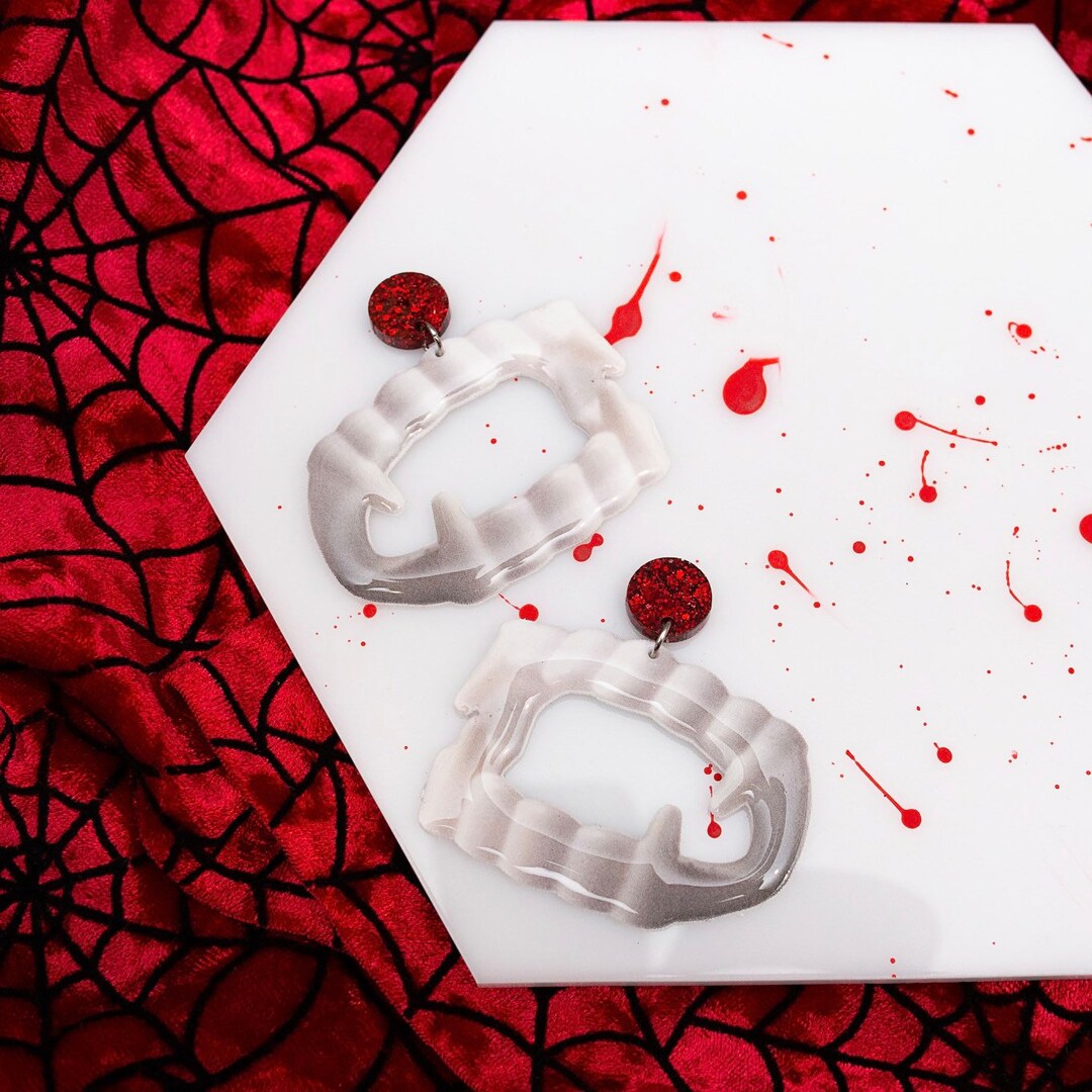 Vampire Teeth Bite Me Halloween Costume Resin Statement - Etsy