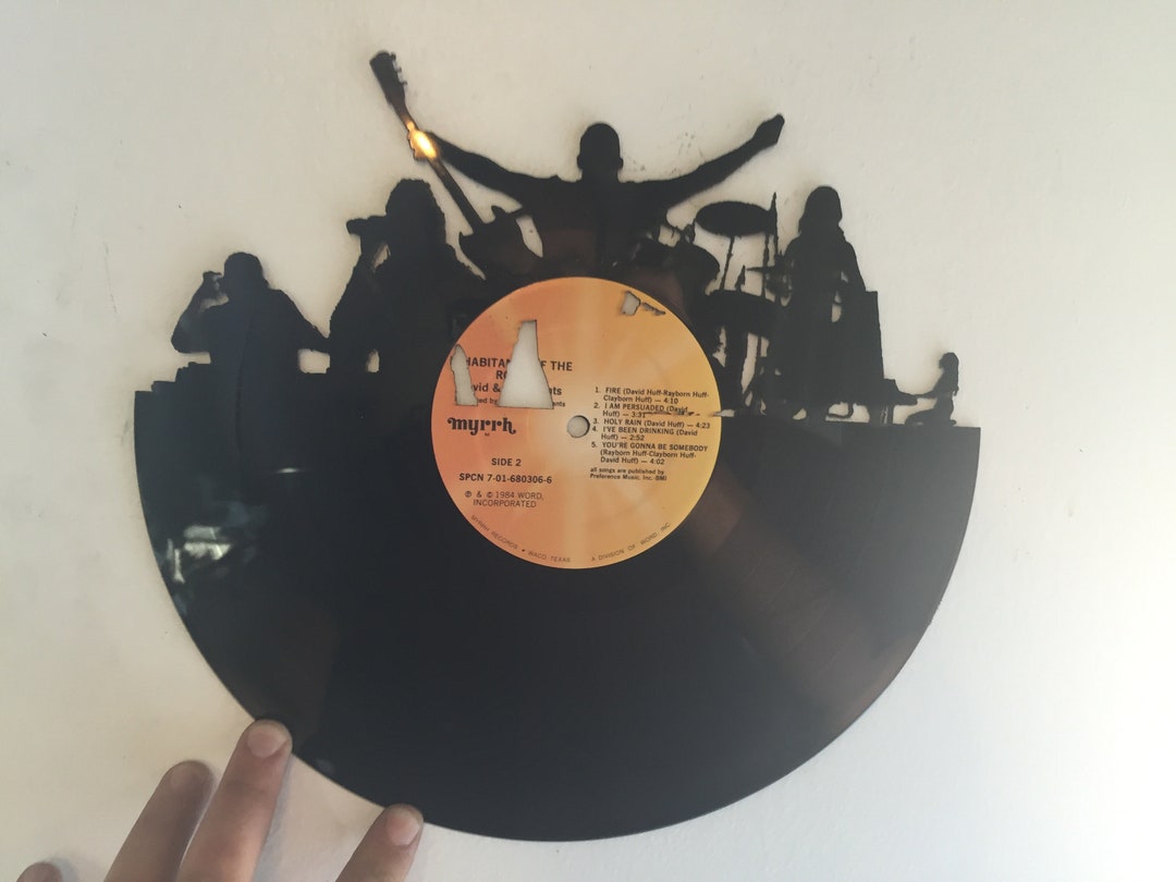 Rock and Roll Rock Band Vinyl Record Art Cut From a Actual Vinyl Record ...