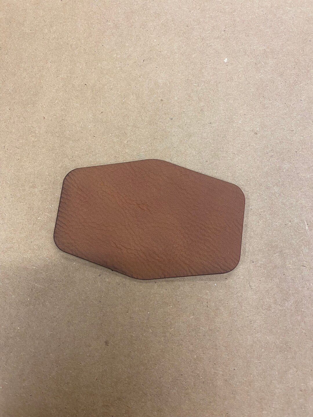 3" X 2" Leather Patches Hexagon Blank Leather Patches , PU Leather ...