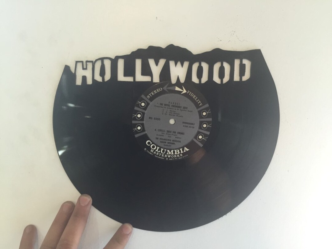 Hollywood Skyline Vinyl Record Art Cut From a Actual Vinyl Record - Etsy