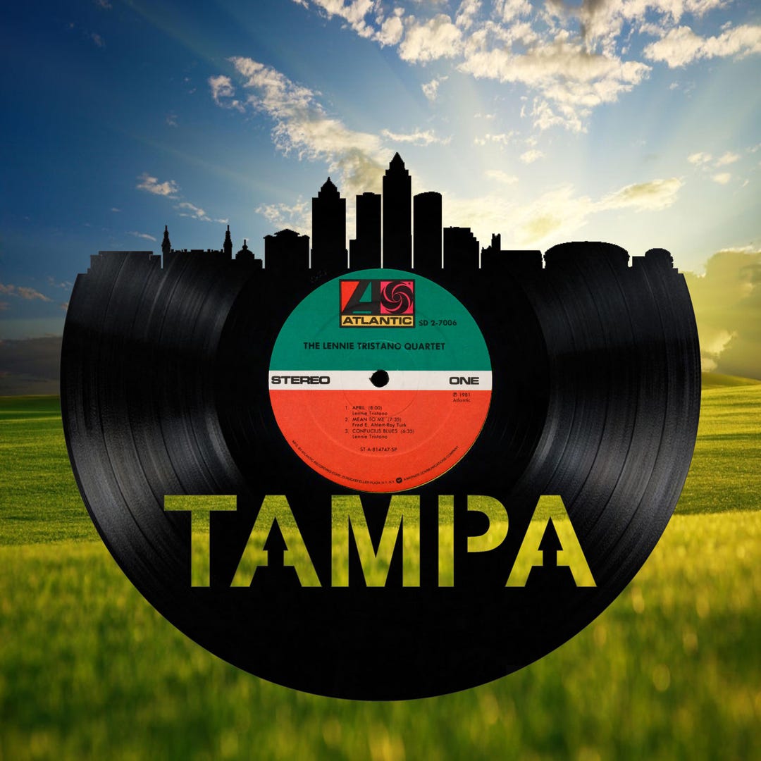 Tampa Florida Skyline Vinyl Record Art Cut From a Actual Vinyl Record ...