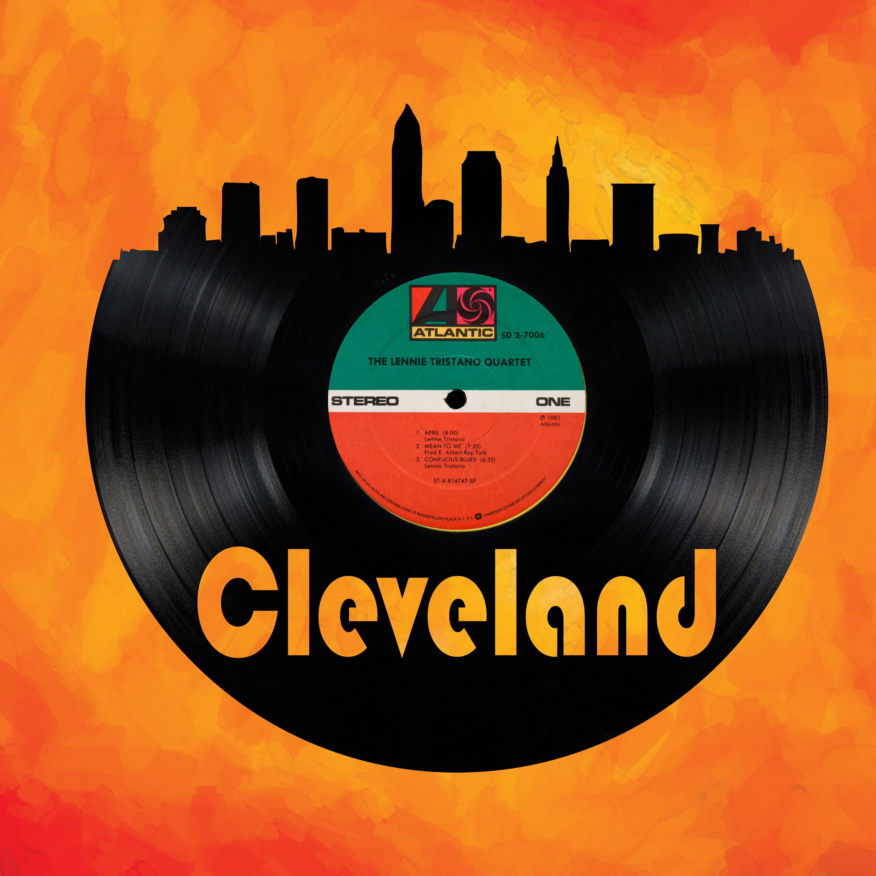 Cleveland Skyline Vinyl Record Art Cut From a Actual Vinyl Record - Etsy