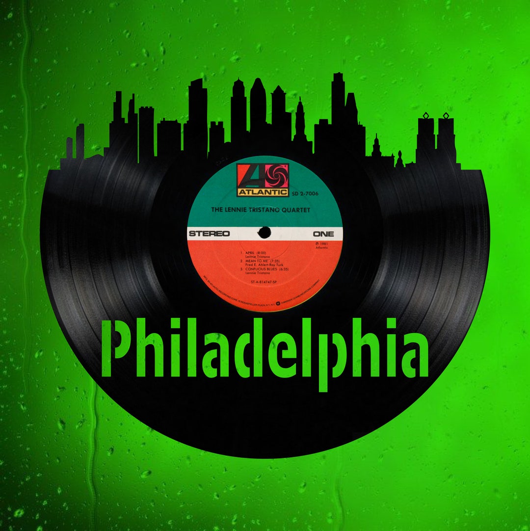 Philadelphia Pennsylvania Skyline Vinyl Record Art Cut From a Actual ...