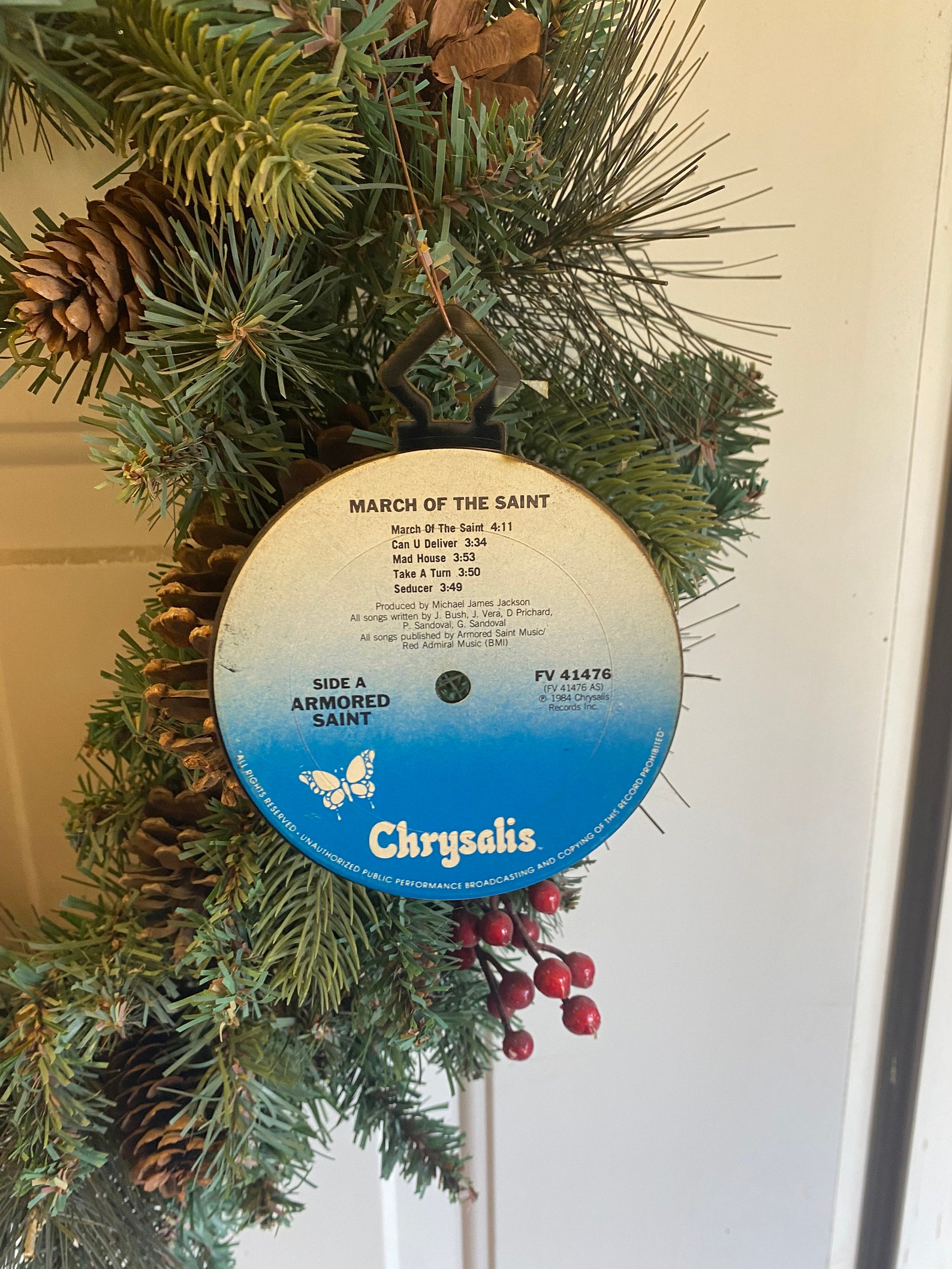 Record Center Vinyl Record Art Ornament Rear View Mirror Hanger Music ...