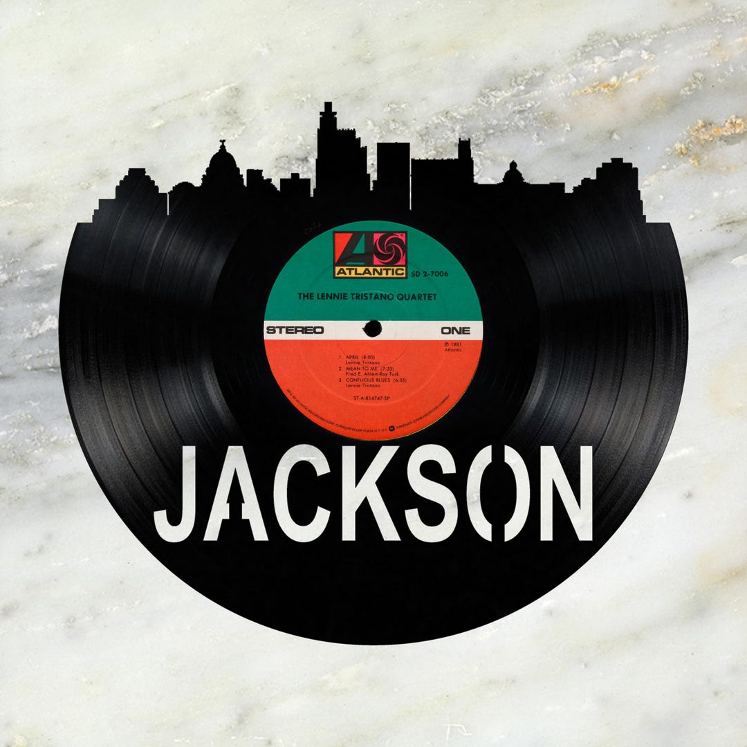 Jackson Mississippi Skyline Vinyl Record Art Cut From a Actual Vinyl ...