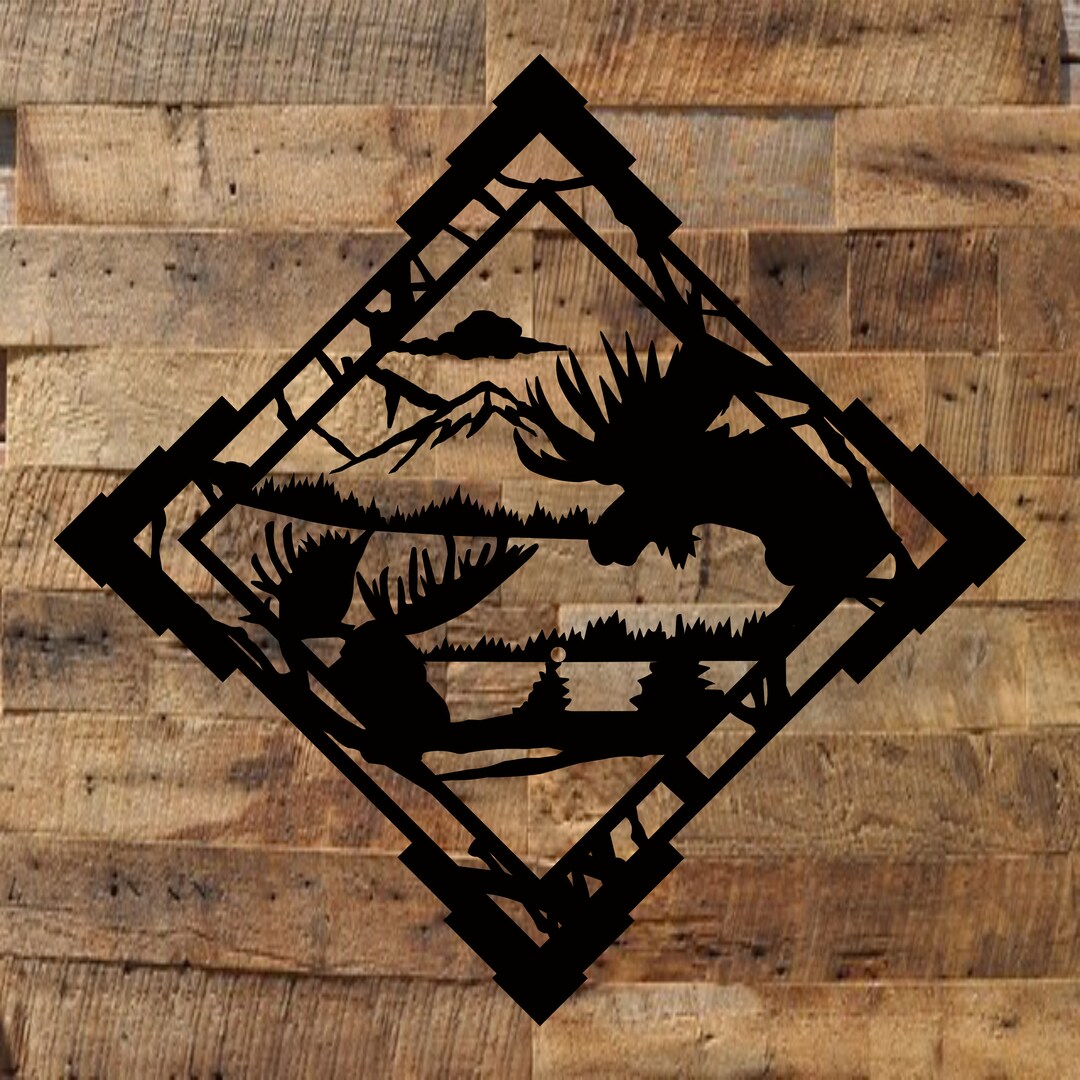 Moose Metal Sign Cabin Wall Home Outdoor Mountain - Etsy