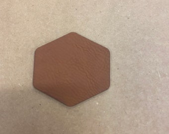 Hexagon Leather Patch - Etsy