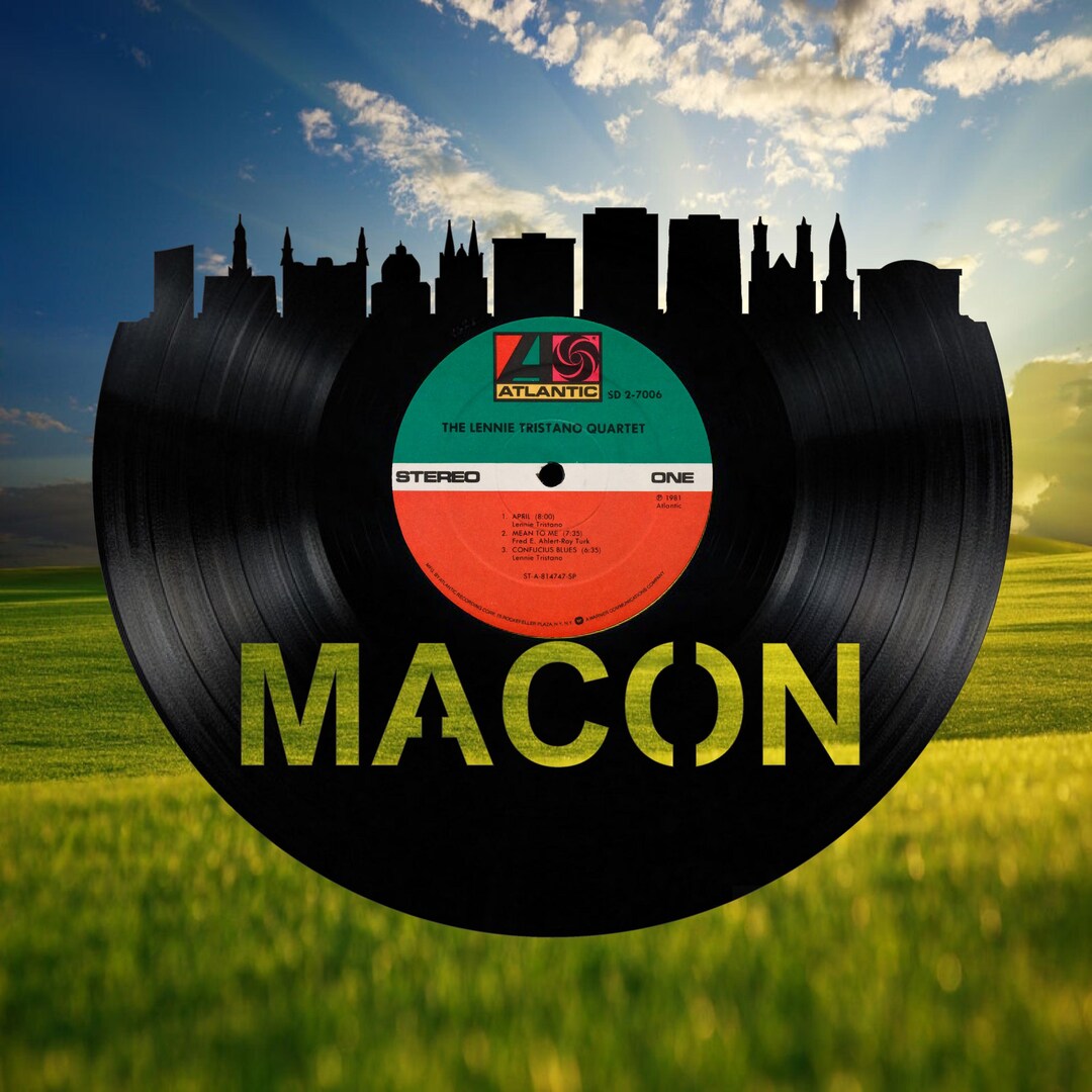 Macon Skyline Vinyl Record Art Cut From a Actual Vinyl Record Clock - Etsy