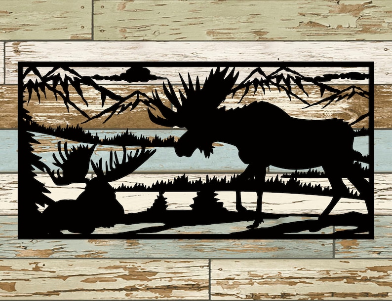 Moose Metal Sign Cabin Wall Home Outdoor Mountain - Etsy