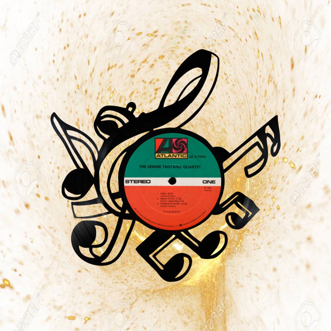 Music Notes Vinyl Record Art Cut From a Actual Vinyl Record - Etsy