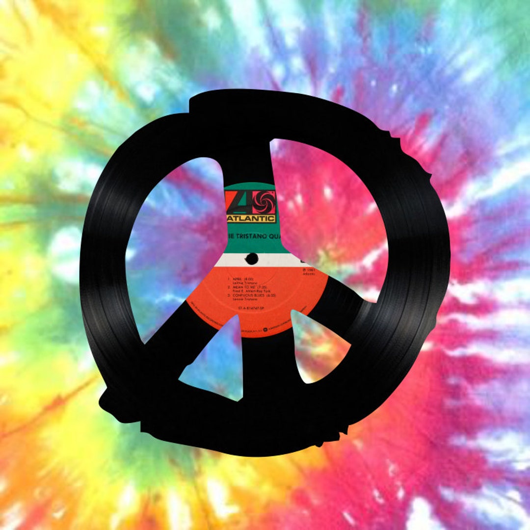 Peace Sign Vinyl Record Art Cut From a Actual Vinyl Record - Etsy