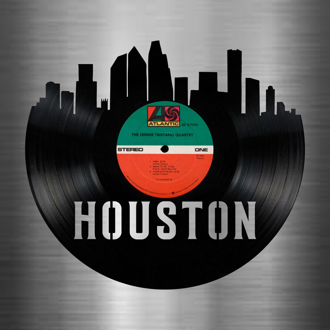 Houston Skyline Vinyl Record Art Cut From a Actual Vinyl Record - Etsy