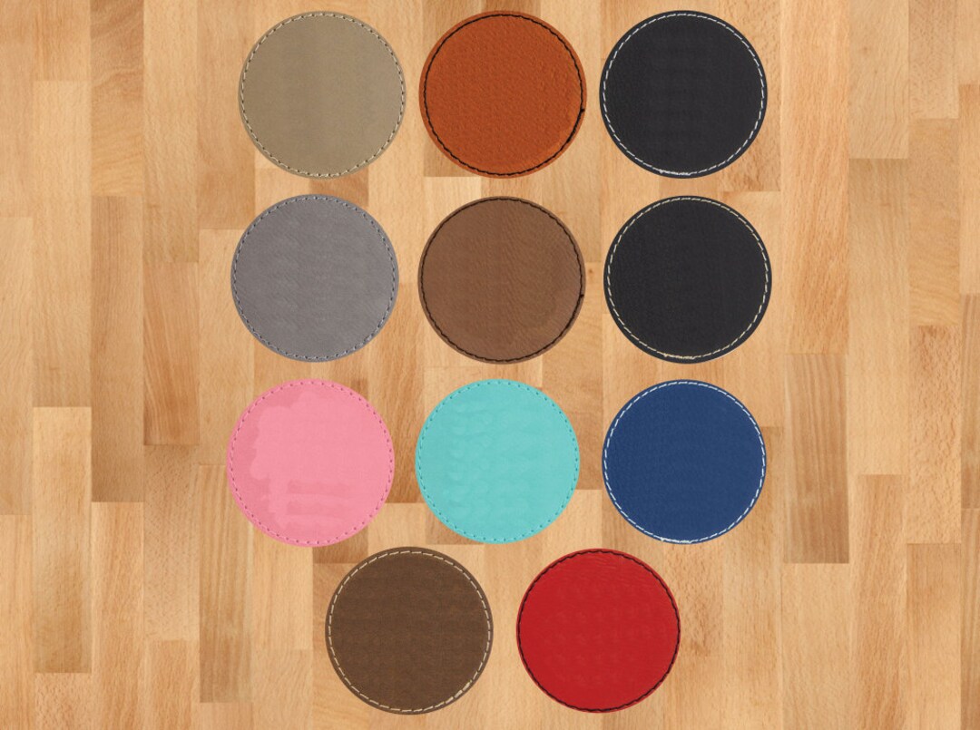 Circle Round 2 1-2 Inch Engraving Area Laserable Leatherette Patch With ...