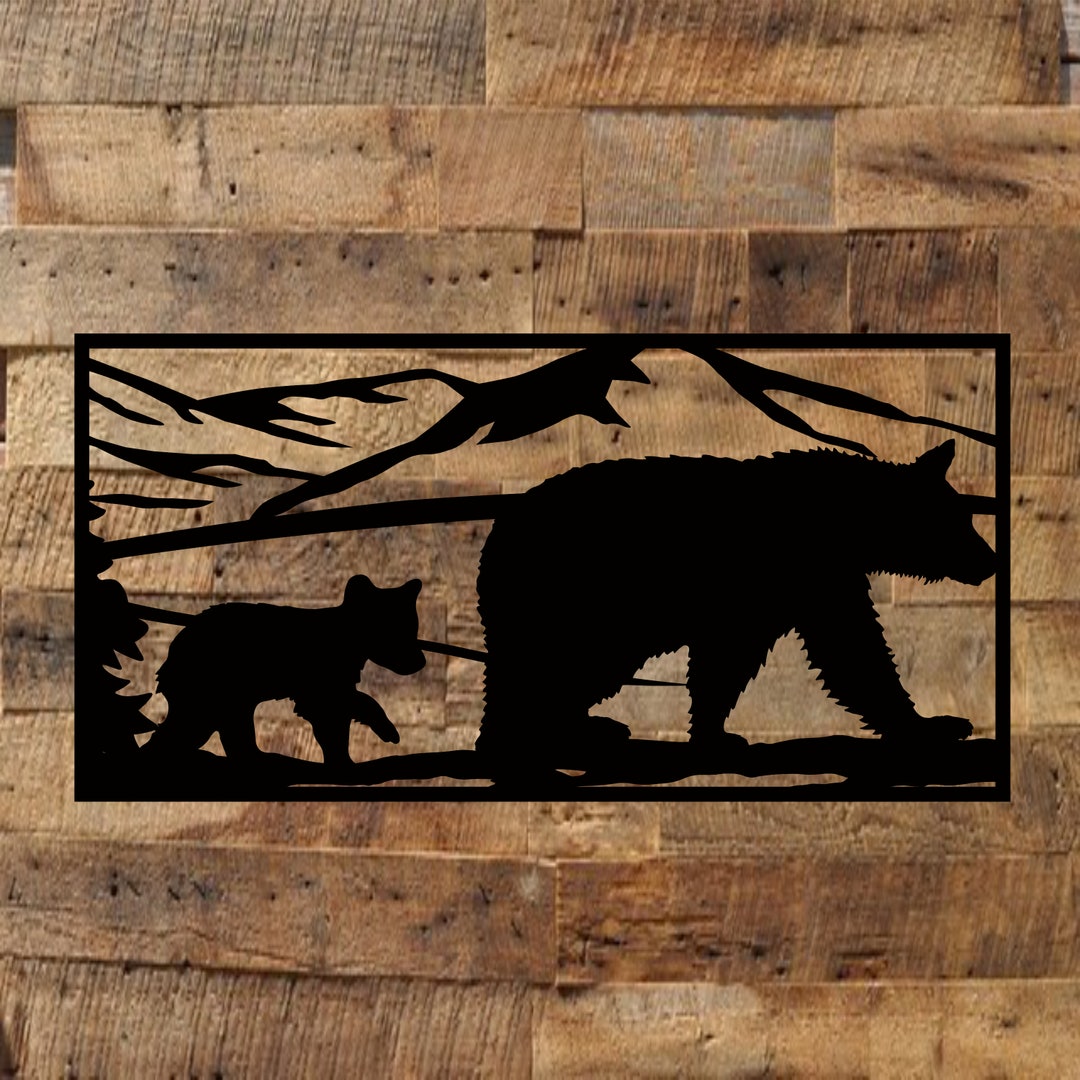 Bear Metal Sign Cabin Wall Home Outdoor Mountain - Etsy