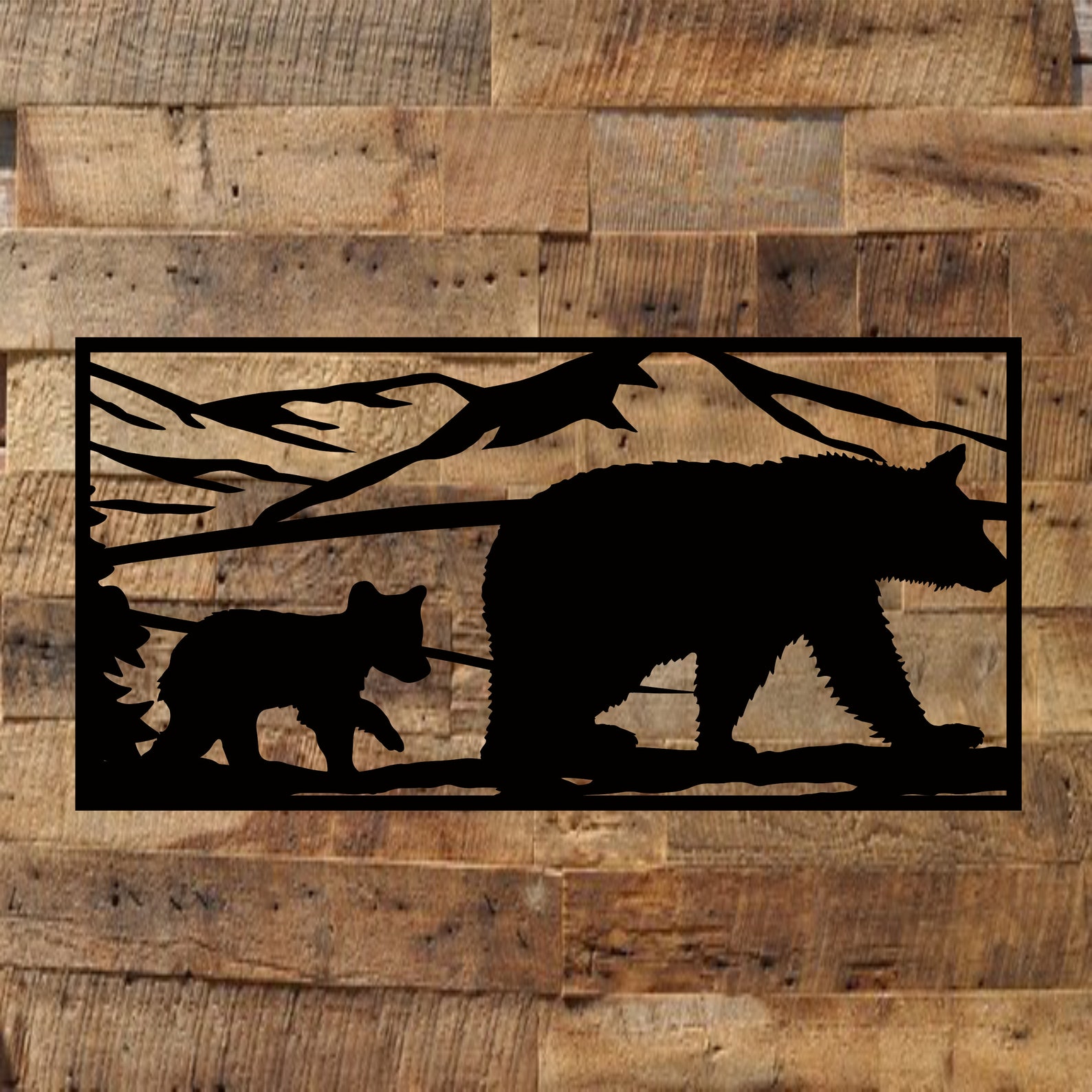 Bear Metal Sign Cabin Wall Home Outdoor Mountain - Etsy