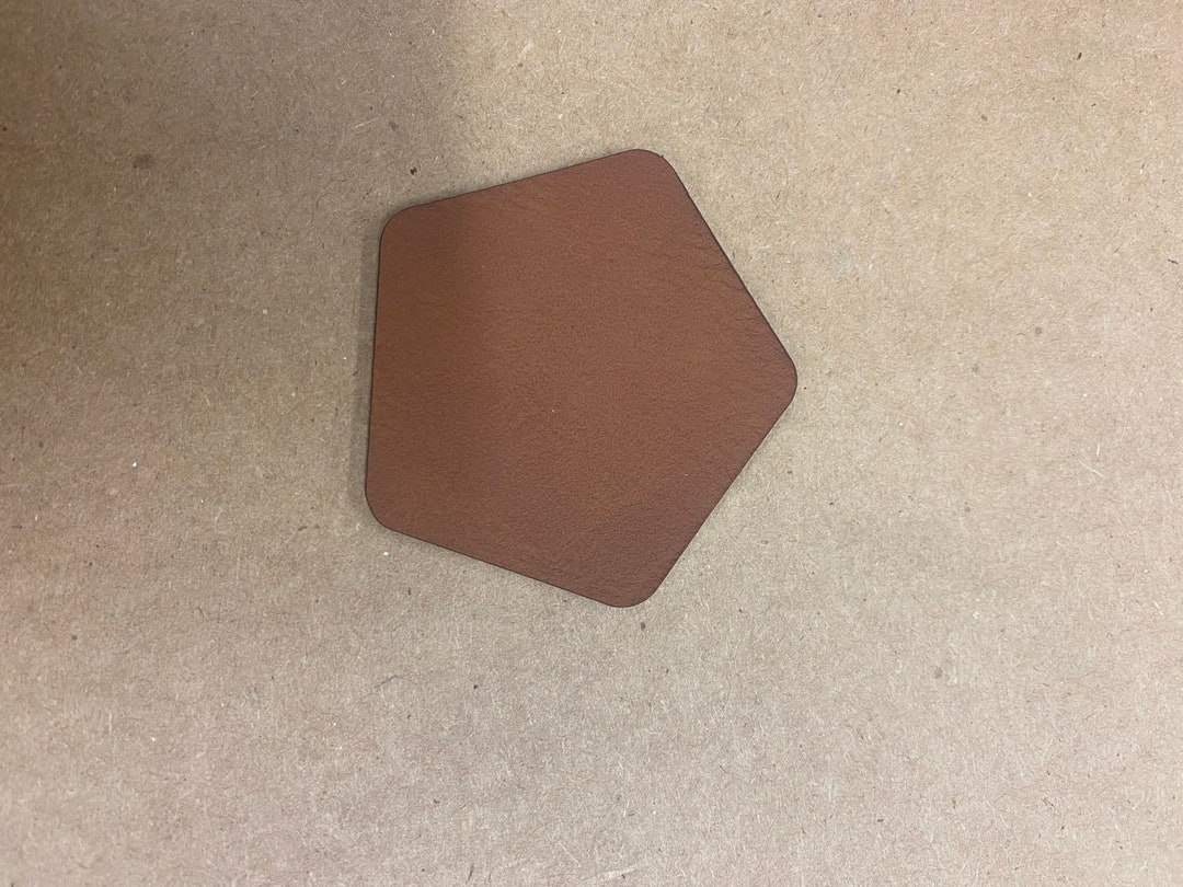 2" X 2" Leather Patches Pentagon Blank Leather Patches , PU Leather ...