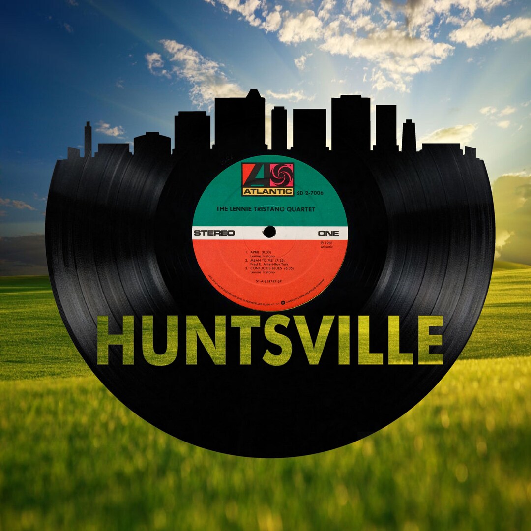 Huntsville Alabama Skyline Vinyl Record Art Cut From a Actual Vinyl ...