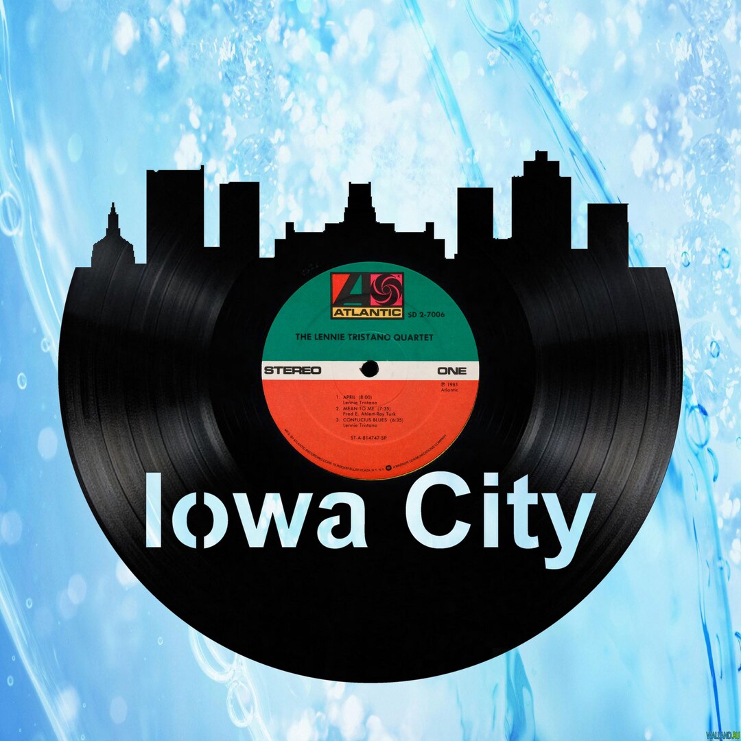 Iowa City Iowa Skyline Vinyl Record Art Cut From a Actual Vinyl Record ...