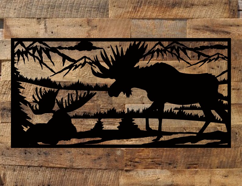 Moose Metal Sign Cabin Wall Home Outdoor Mountain - Etsy