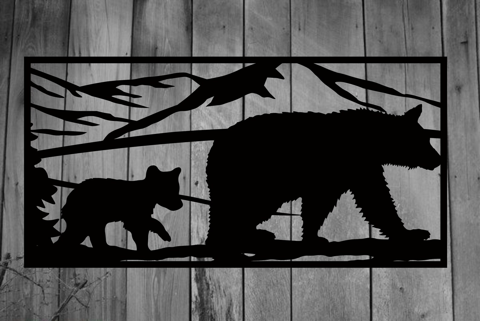 Bear Metal Sign Cabin Wall Home Outdoor Mountain - Etsy