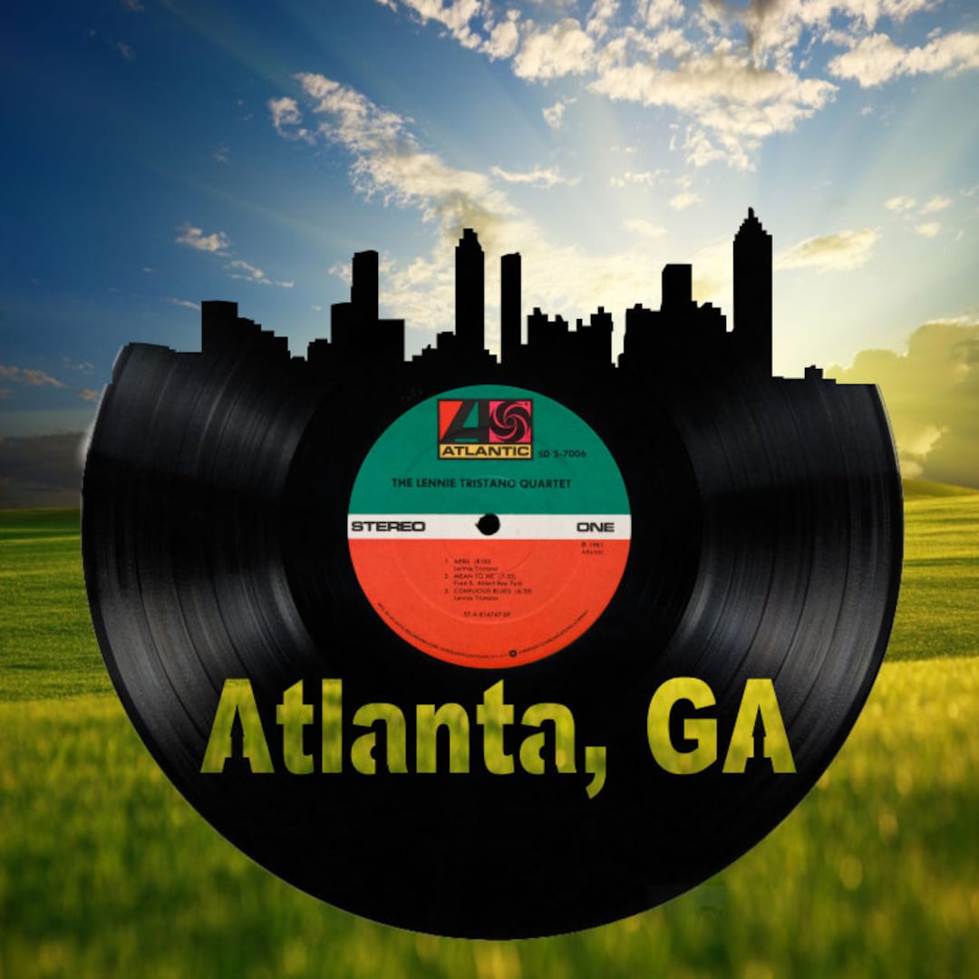 Atlanta Georgia Skyline Vinyl Record Art Cut From a Actual Vinyl Record ...