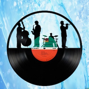 Jazz Band Vinyl Record Art Cut From a Actual Vinyl Record - Etsy