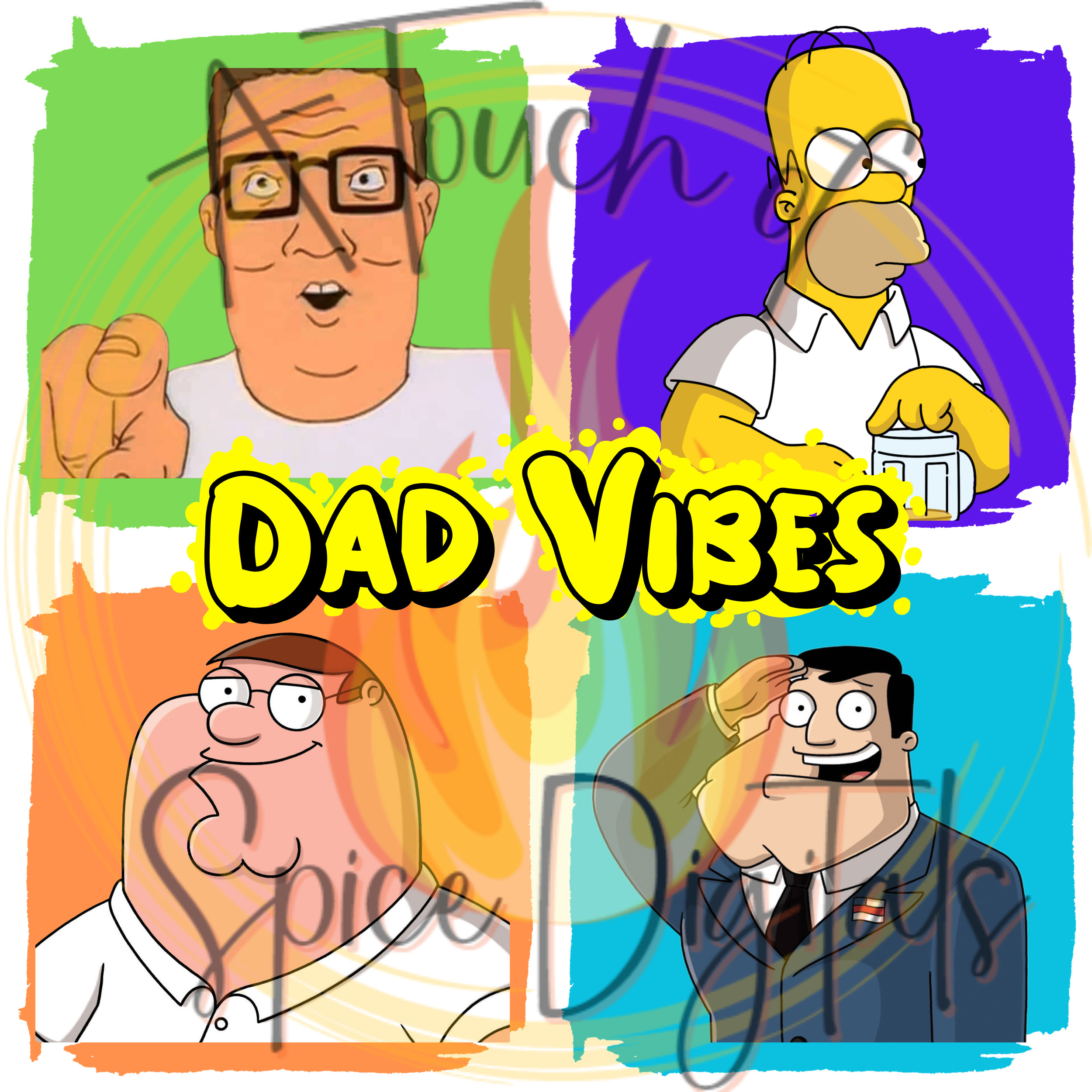 Animated Dad Vibes Png/jpg Sublimation Digital Download - Etsy
