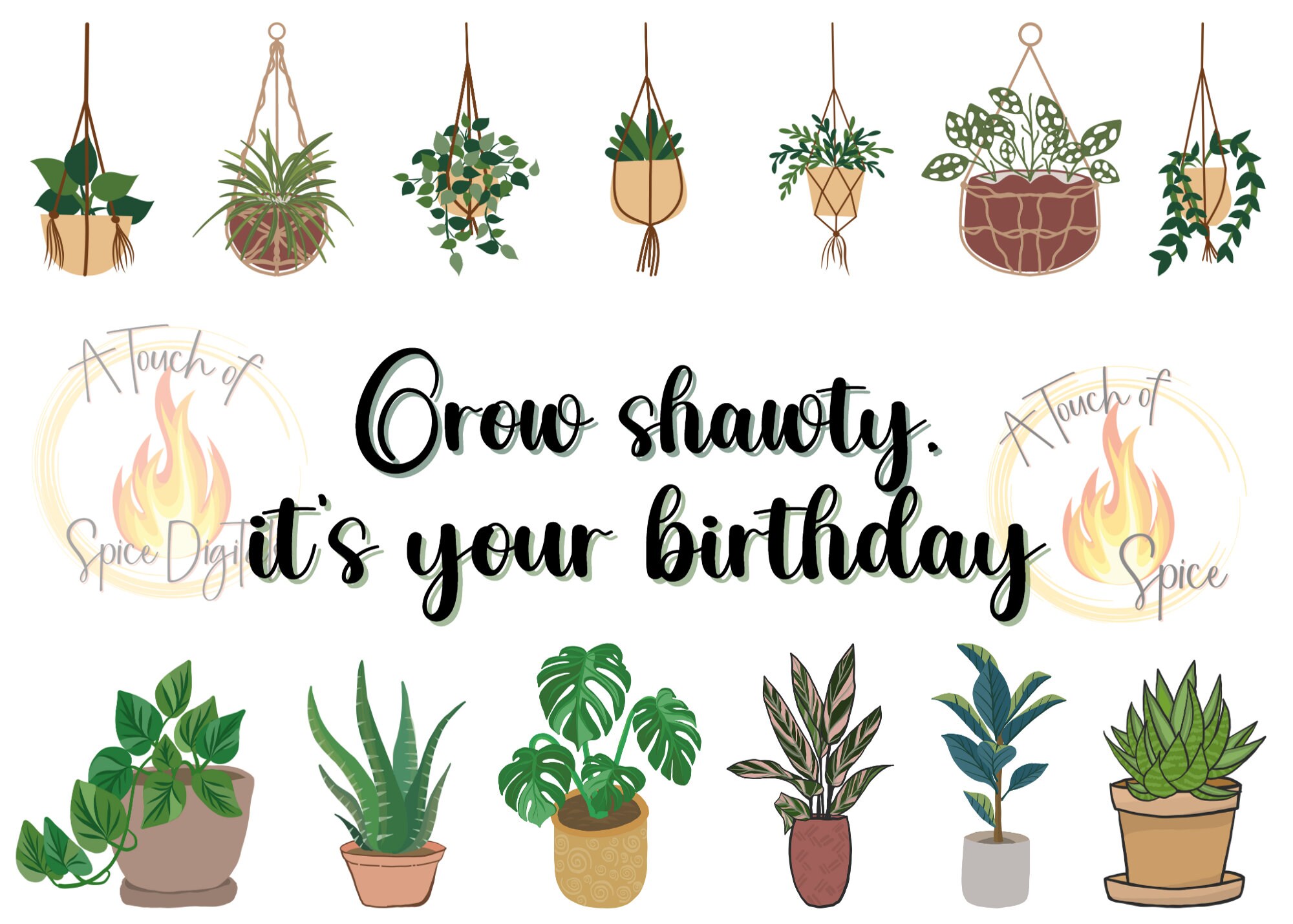 Grow Shawty Printable Birthday Card Digital Download - Etsy
