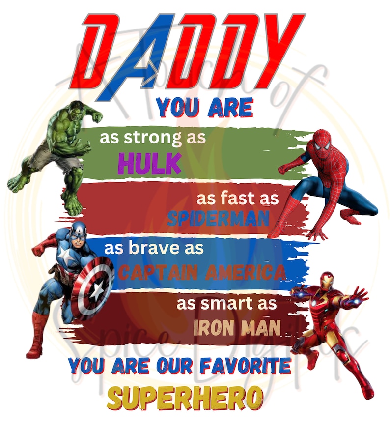 Superhero Dad Father's Day Card Digital Download - Etsy