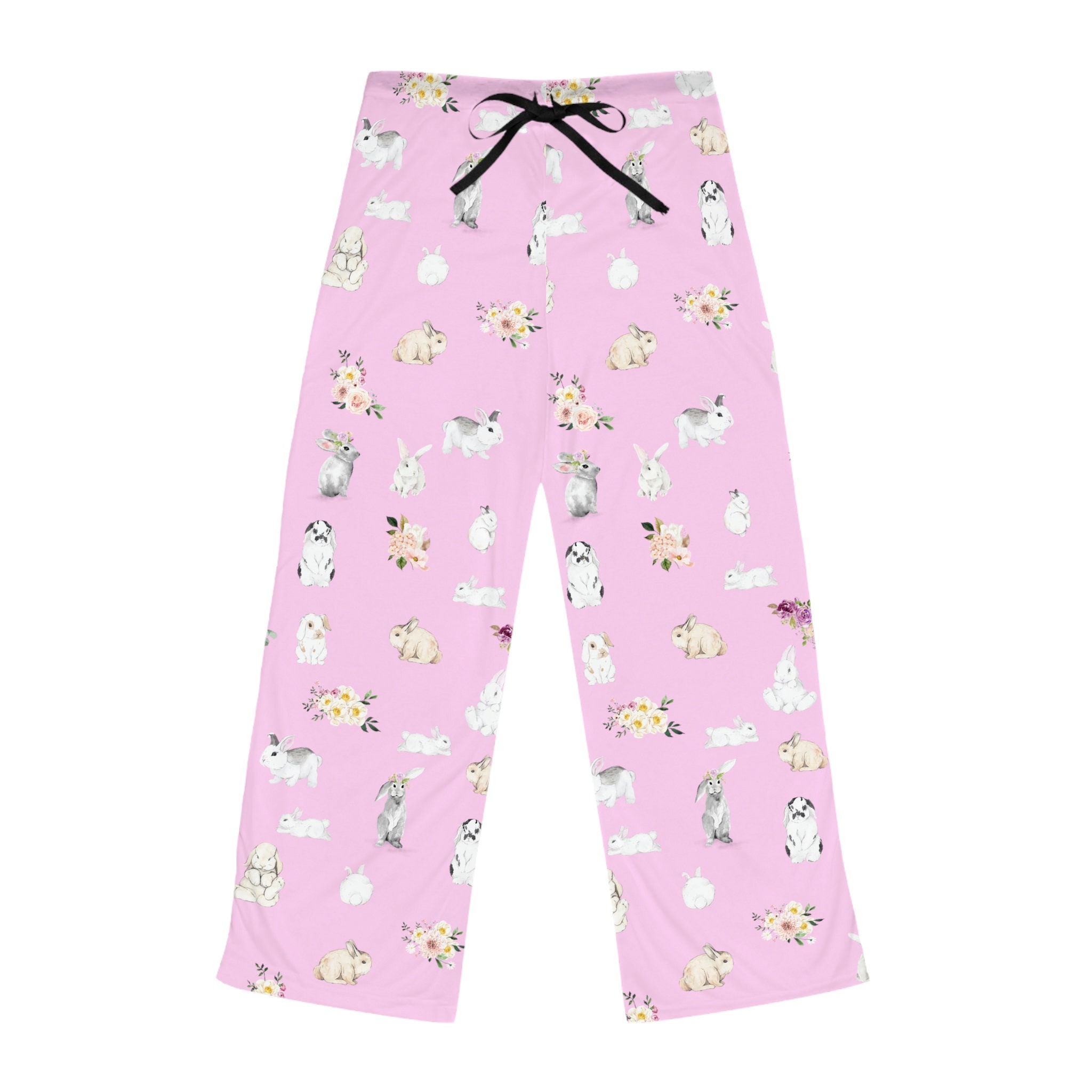 Pink Bunny Rabbit Large Print Bunnies Women's Pajama Pants - Etsy