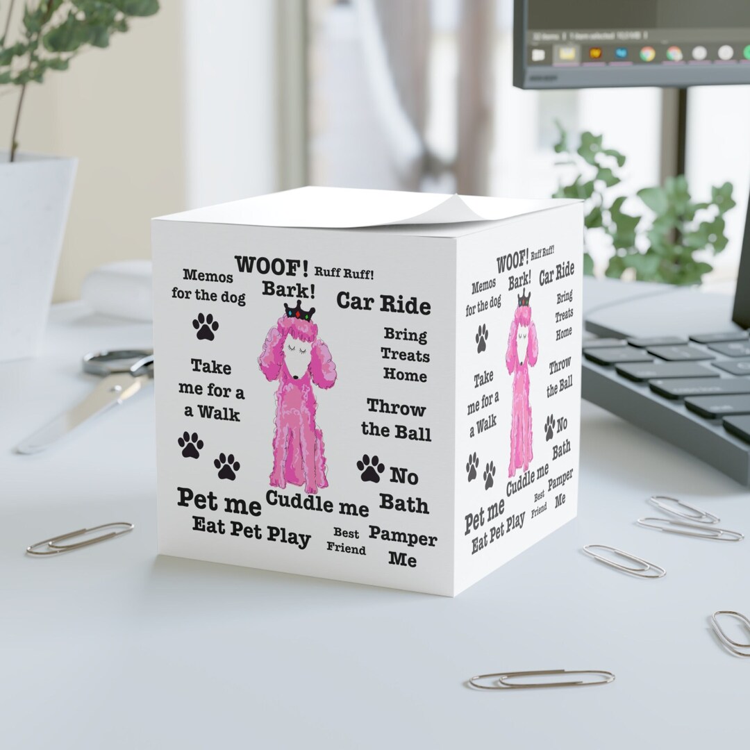 Poodle Custom Note Cube Teacher Gift Co Worker Kitchen Decor Poodle ...