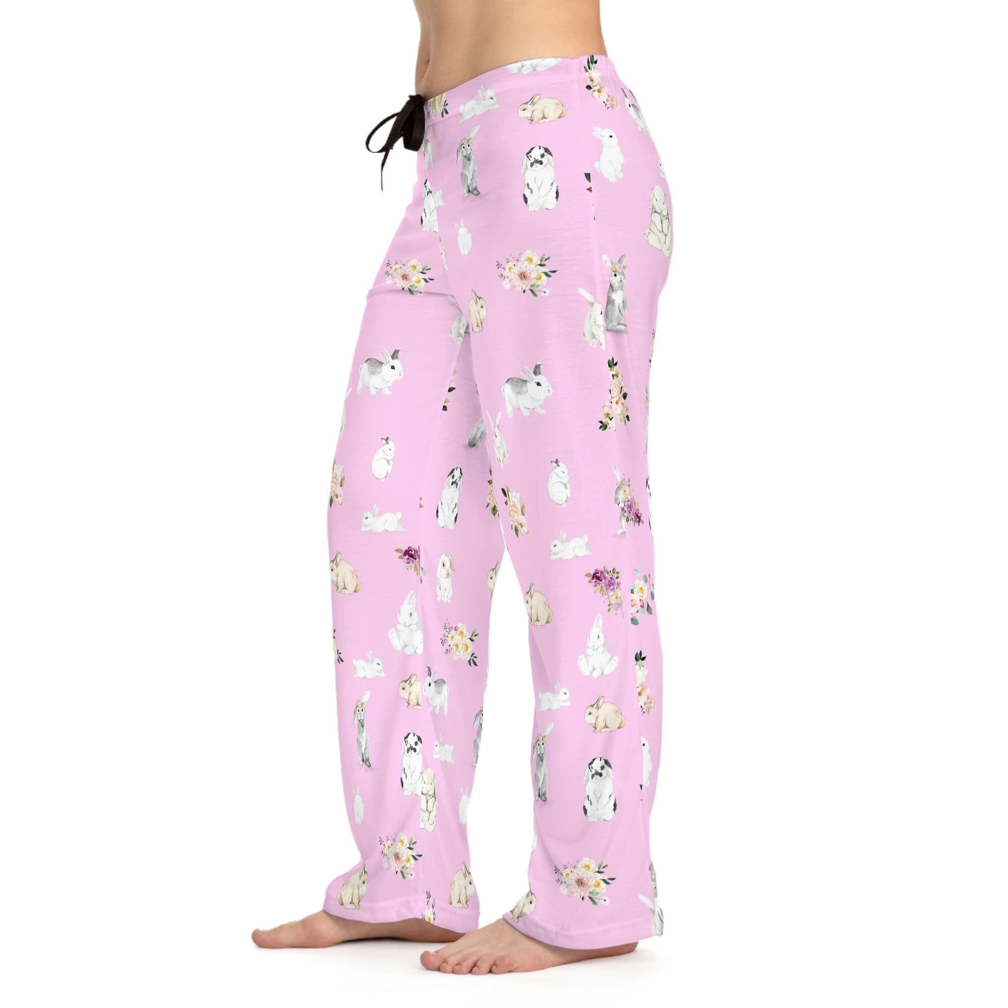 Pink Bunny Rabbit Large Print Bunnies Women's Pajama Pants - Etsy