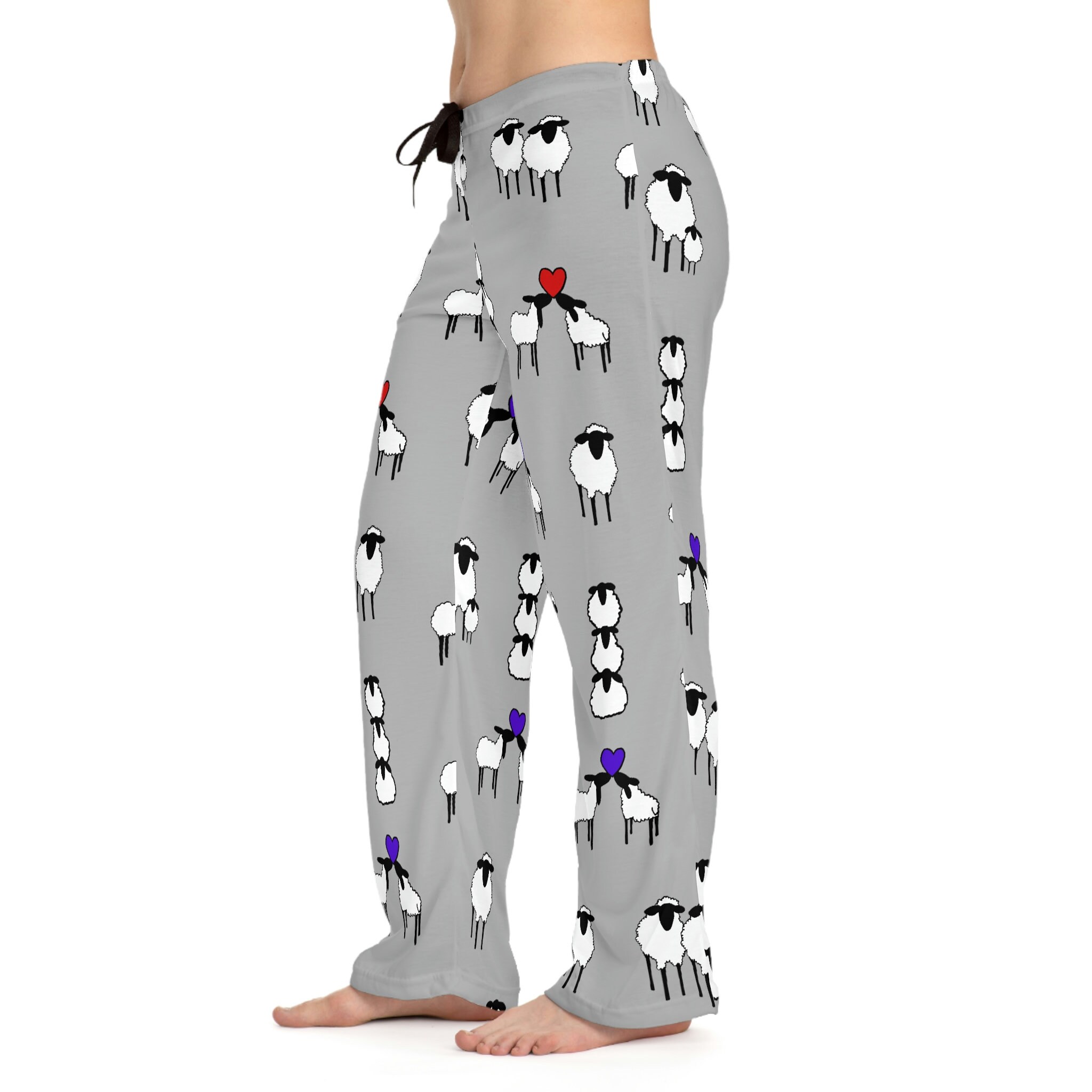 Sheep Print Custom Pajama Pants Women's Pajama Pants Winter Holiday ...