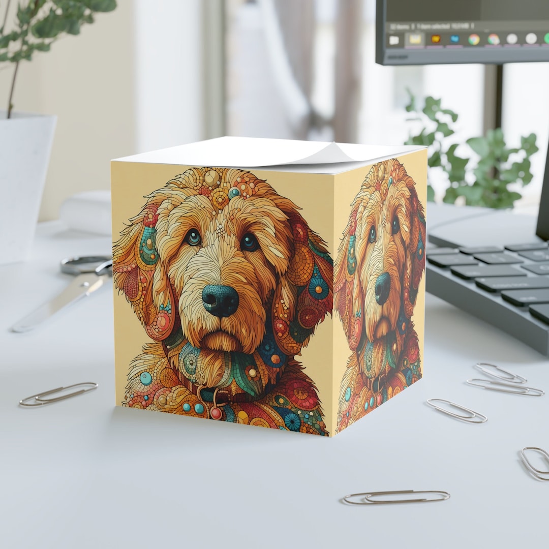 Goldendoodle Custom Note Cube Teacher Gift Co Worker Kitchen Decor ...