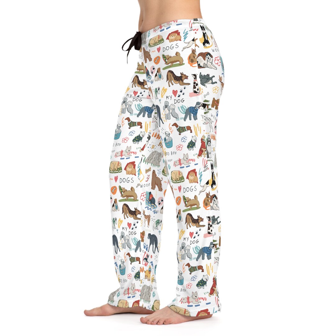 Fun Dog Custom Pajama Pants Women's Pajama Pants Dog Lovers Cute ...