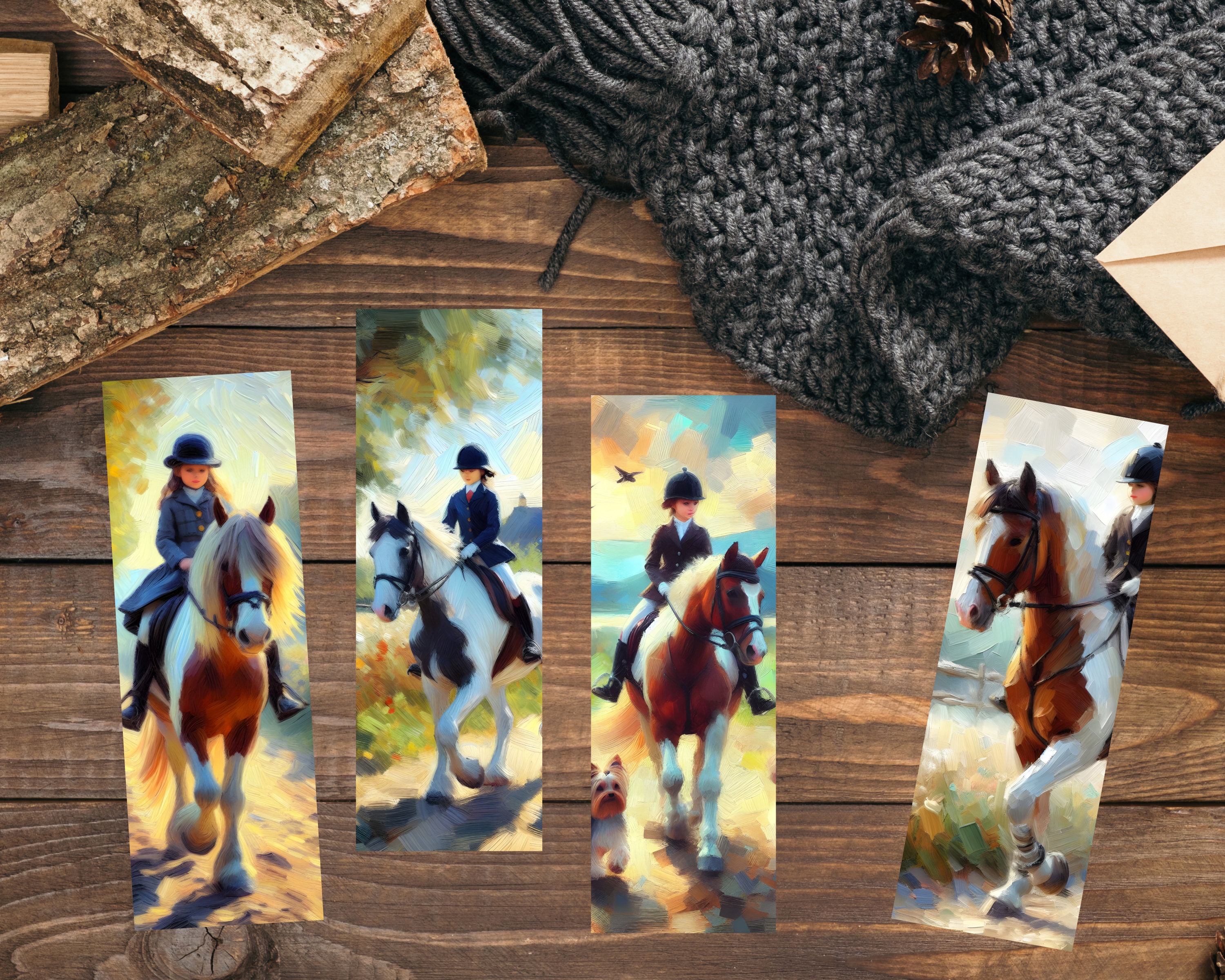 Girls Riding Horses Pony Printable Bookmarks Bookmark Book Themed Gift ...