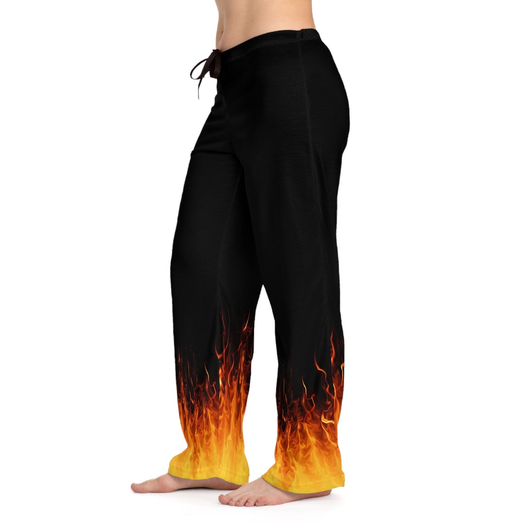 Hot Pants Fire Flames Custom Pajama Pants Women's Pajama Pants Pjs - Etsy