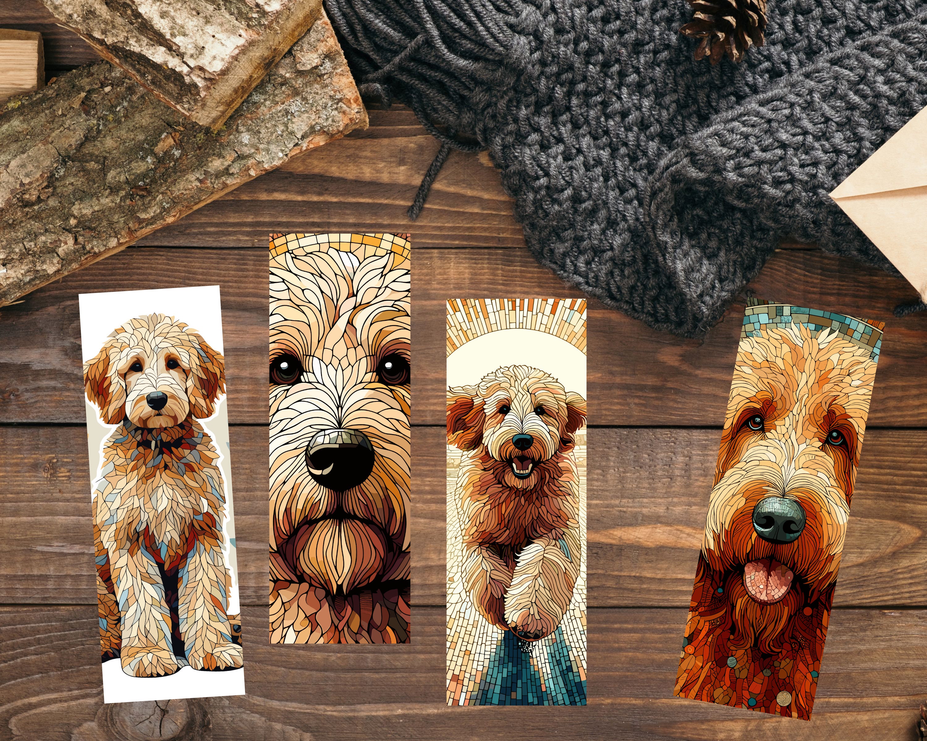 Goldendoodle Labradoodle Watercolor Printable Bookmarks Bookmark Book ...